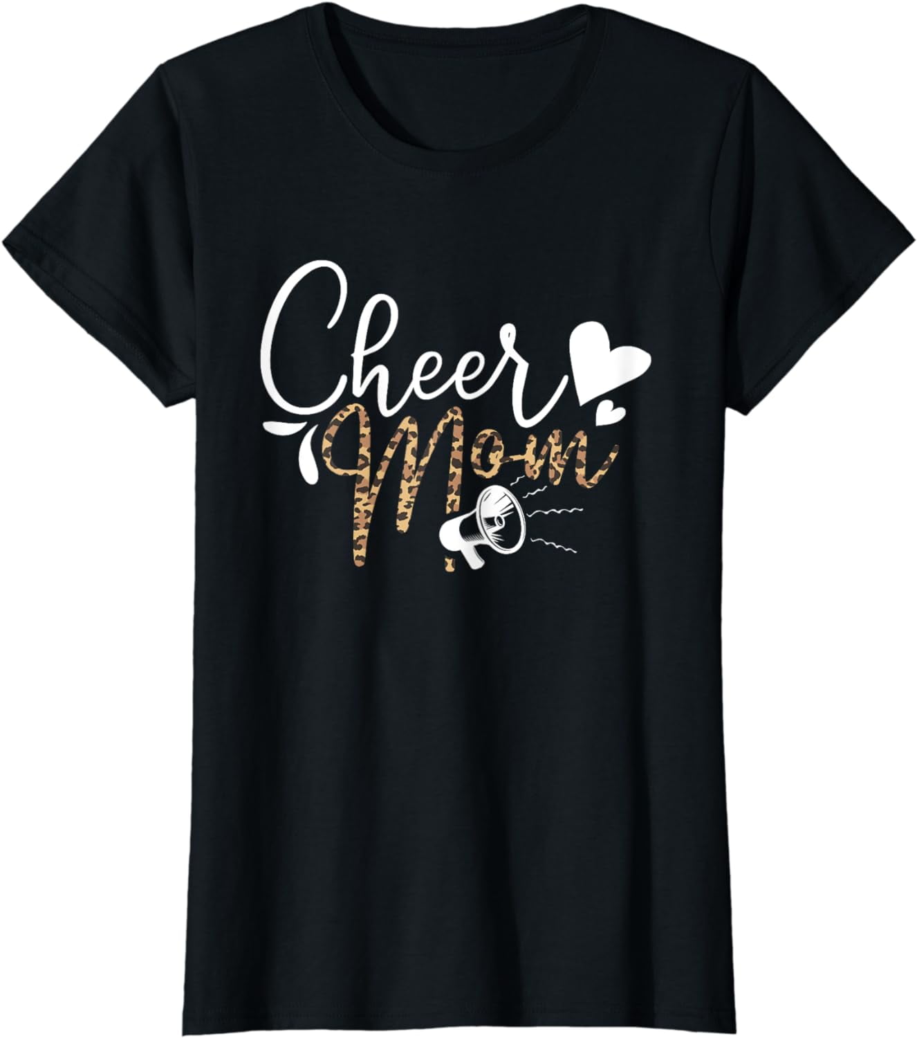 Funny Cheerleading Mom Leopard Cheetah Print Cheer Mom T-Shirt ...