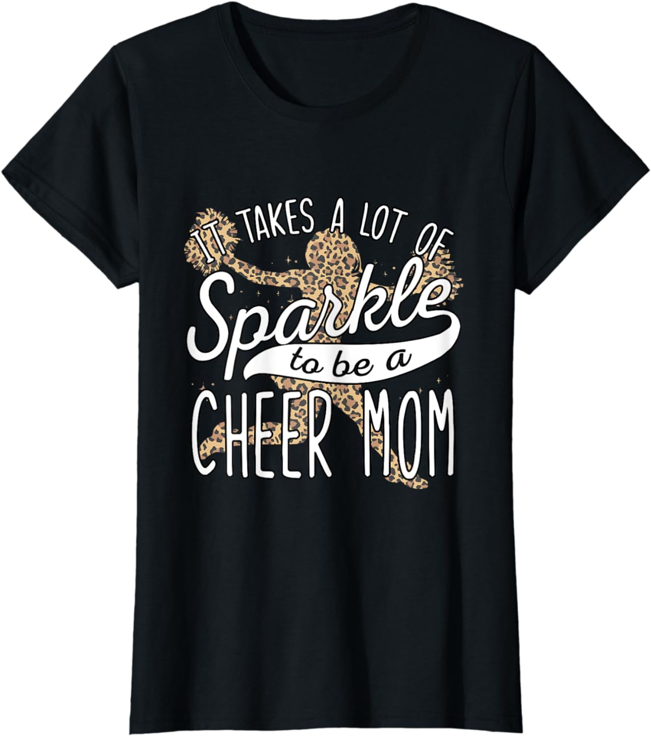 Funny Cheerleading Mom Leopard Cheetah Print Cheer Mom T-Shirt ...