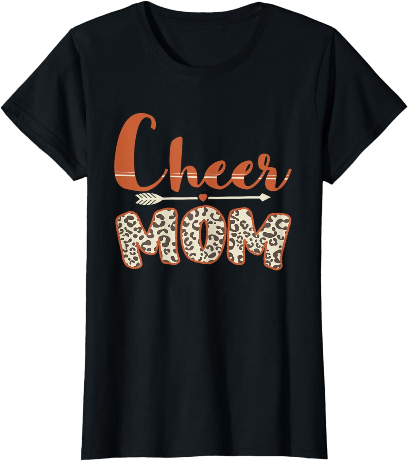 Funny Cheerleading Mom Leopard Cheetah Print Cheer Mom T-Shirt ...