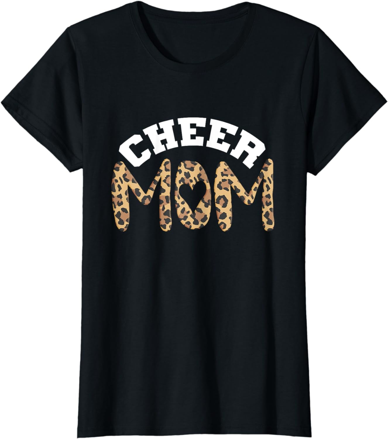 Funny Cheerleading Mom Leopard Cheetah Print Cheer Mom T-Shirt ...