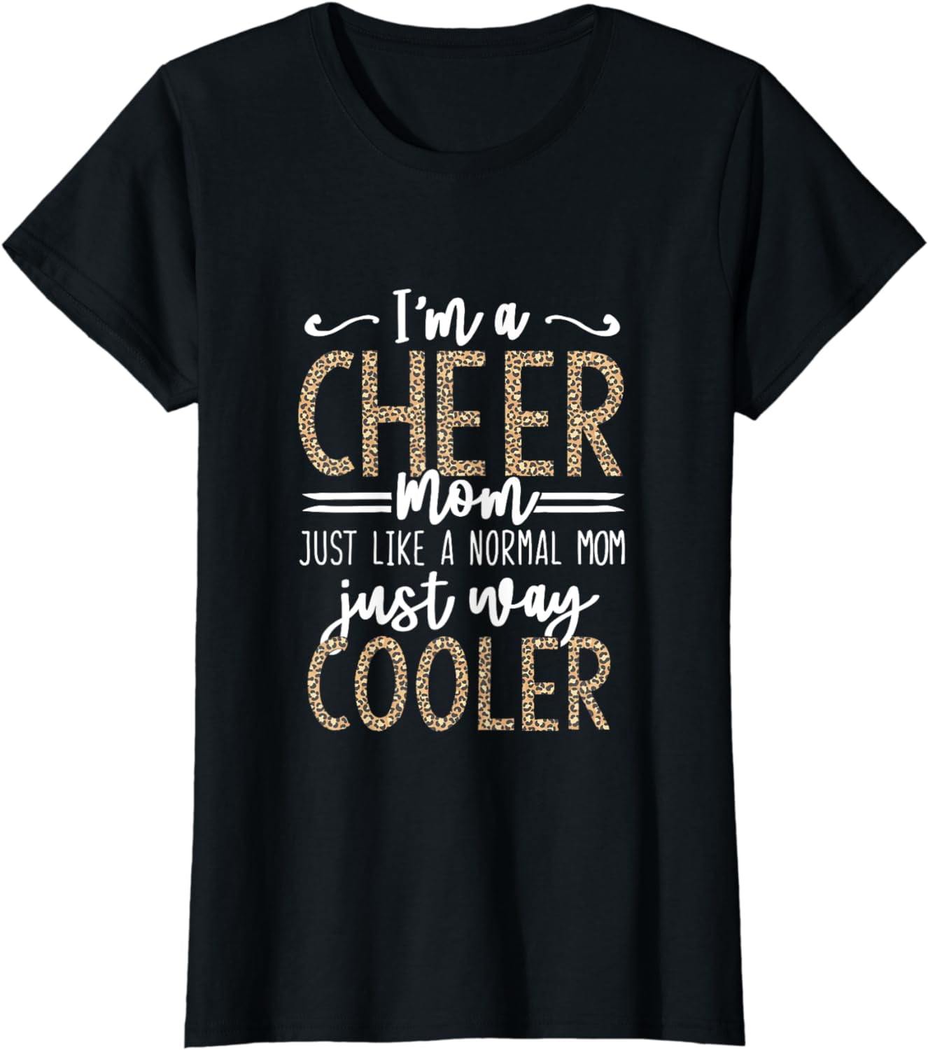 Funny Cheerleading Mother Leopard Cheetah Print Cheer Mom T-Shirt ...