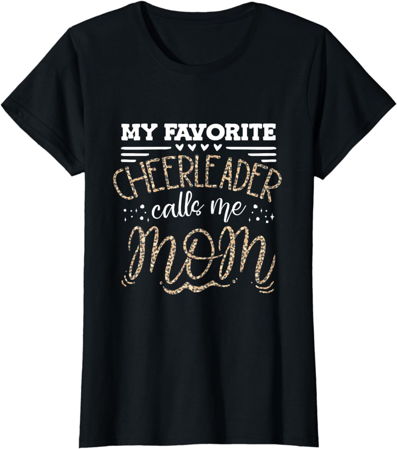 Funny Cheerleading Mother Leopard Cheetah Print Cheer Mom T-Shirt ...