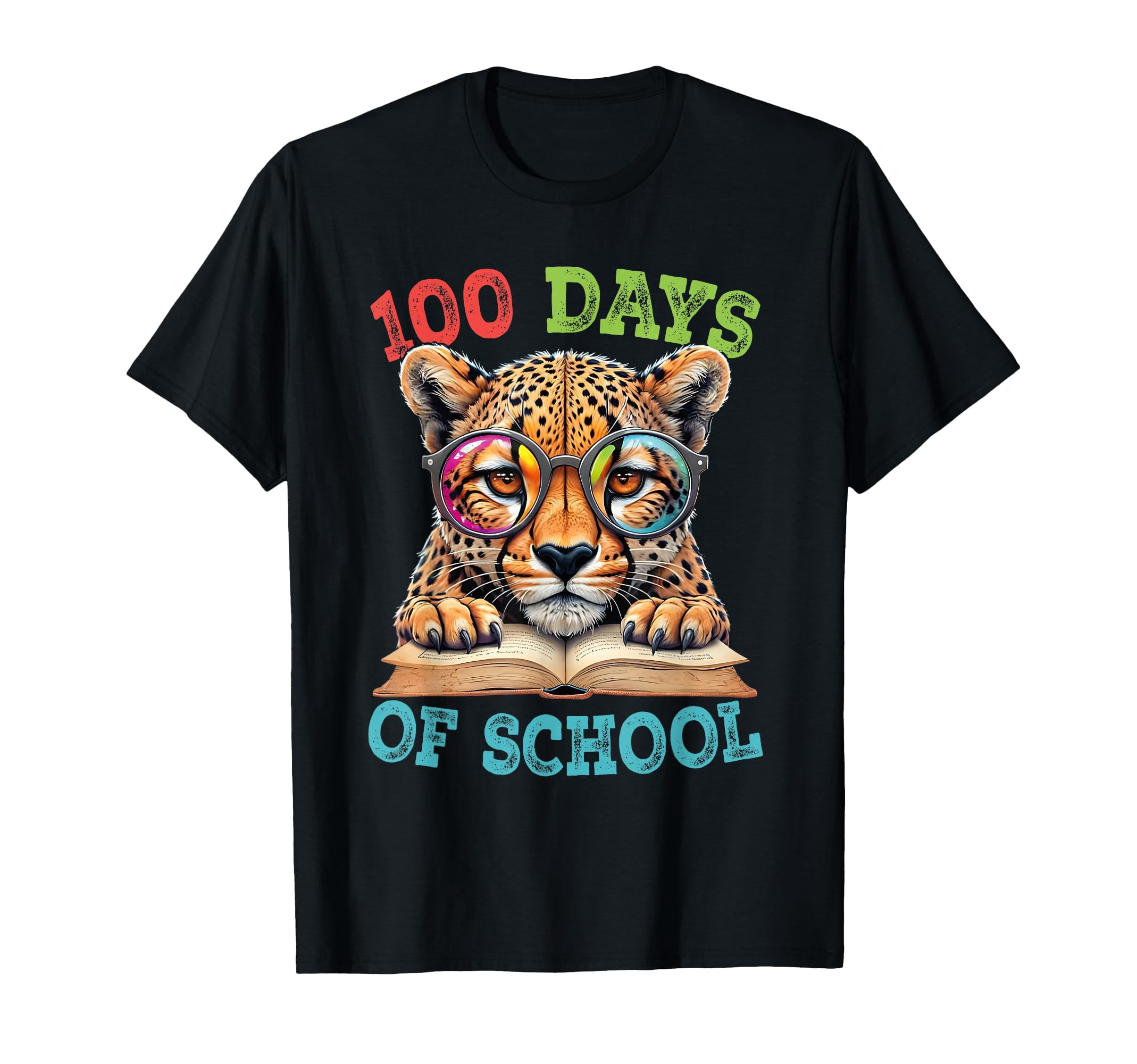 Funny Cheetah Cartoon T-Shirt for 100th Day of School Celebration ...