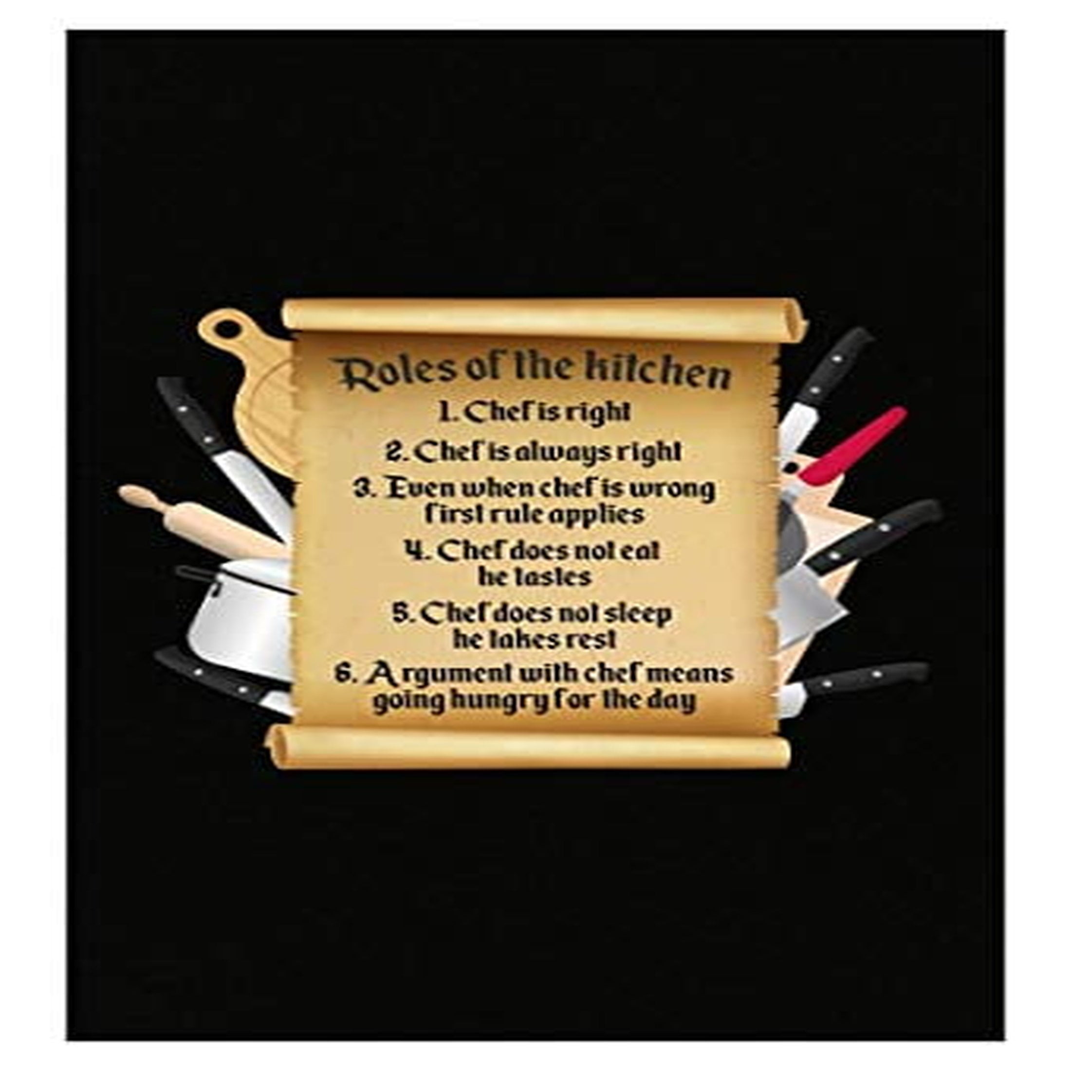 Funny Chef Gourmet Food Humor Poster - 13x19 - Kitchen Wall Decor Gift ...