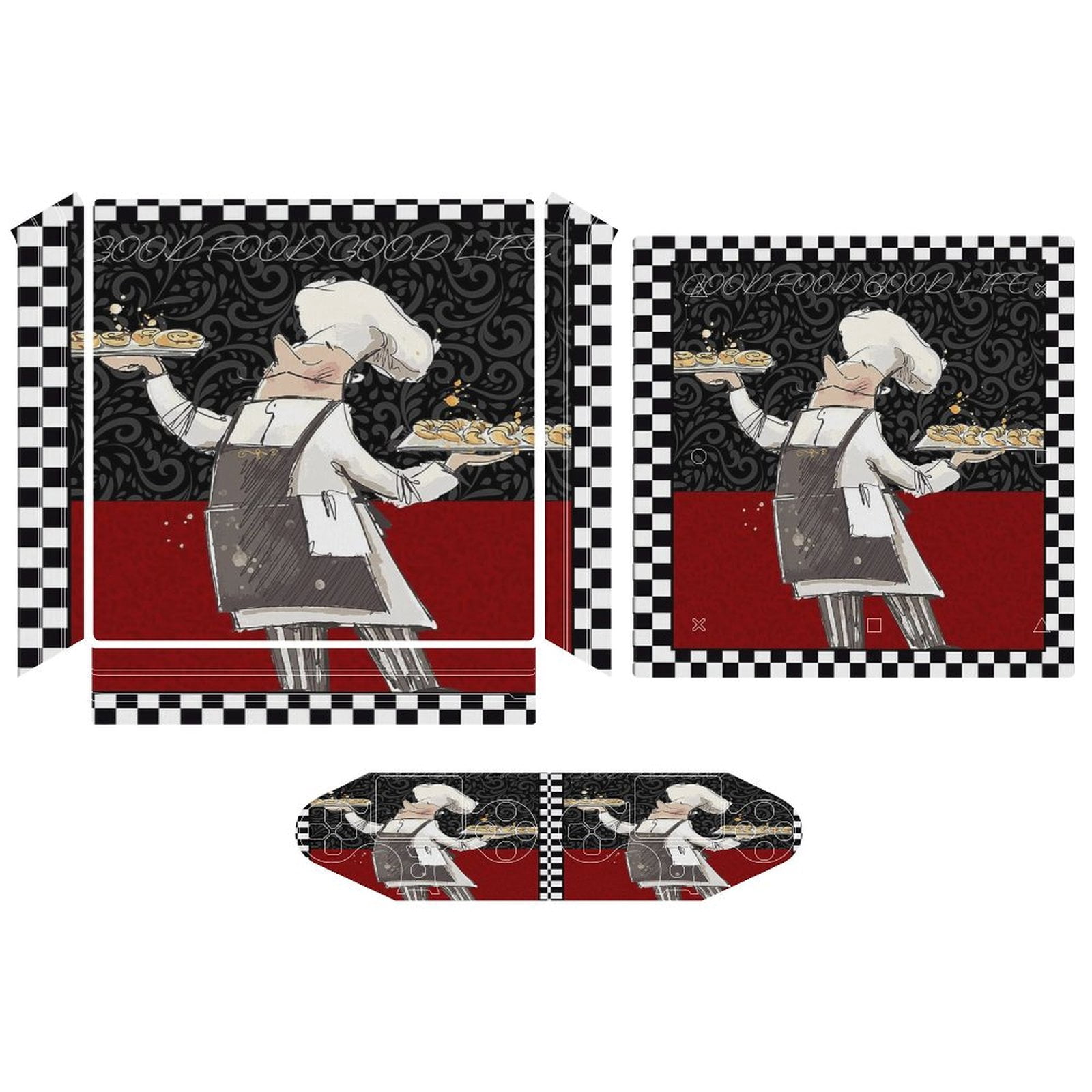 Funny Chef Holding Delicious Food Buffalo Plaid PS4/PS4 Pro/PS4 Slim ...