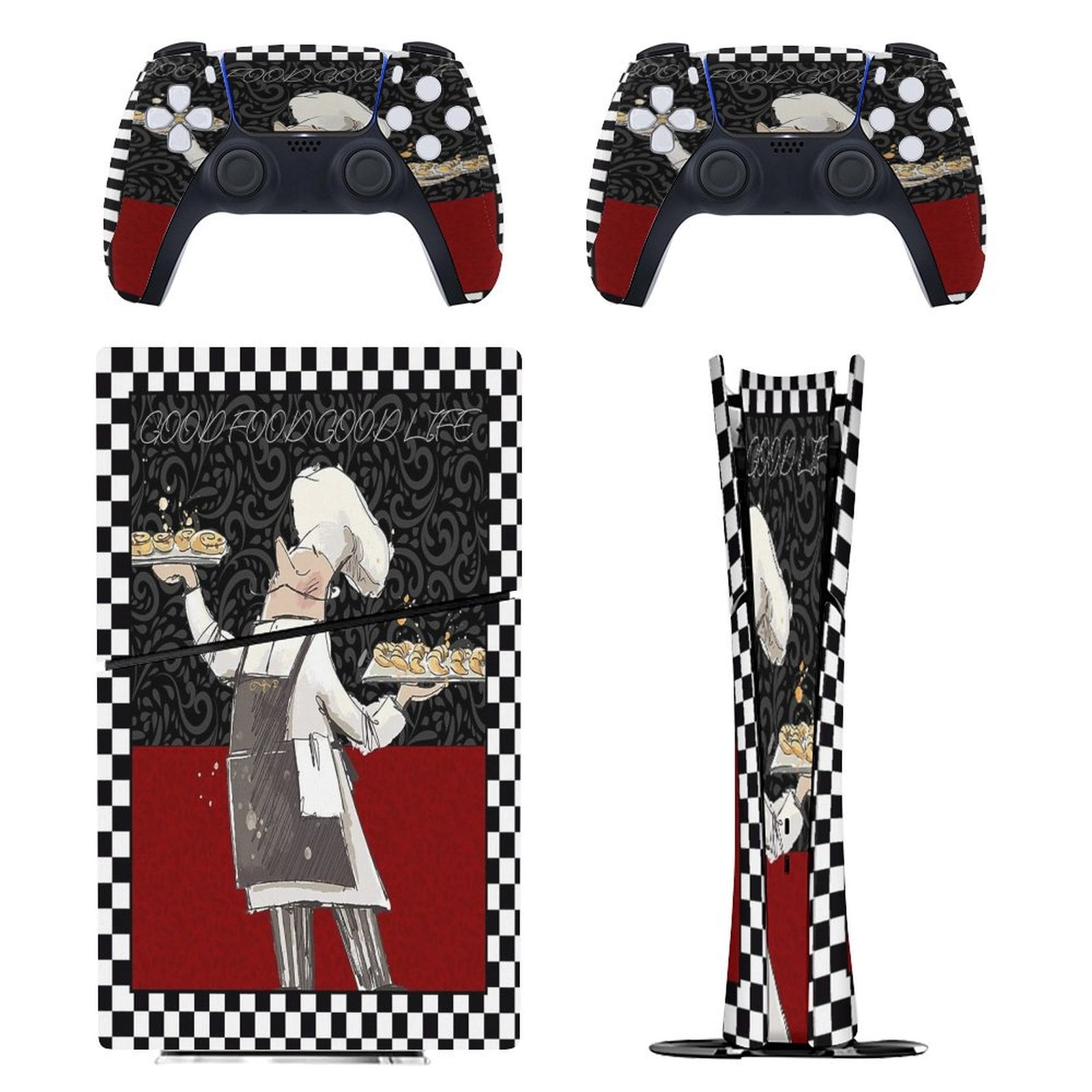 Funny Chef Holding Delicious Food Buffalo Plaid PS5/PS5 Pro/PS5 Slim ...