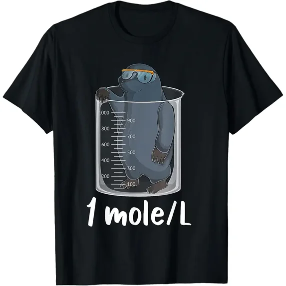 Funny Chemistry Mole In Beaker Science Pun Women Short Sleeve Graphic T ...