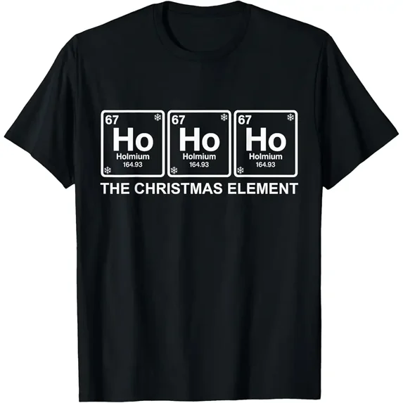 Funny Chemistry Periodic Table Holmium Ho Ho Ho Christmas Graphic T ...