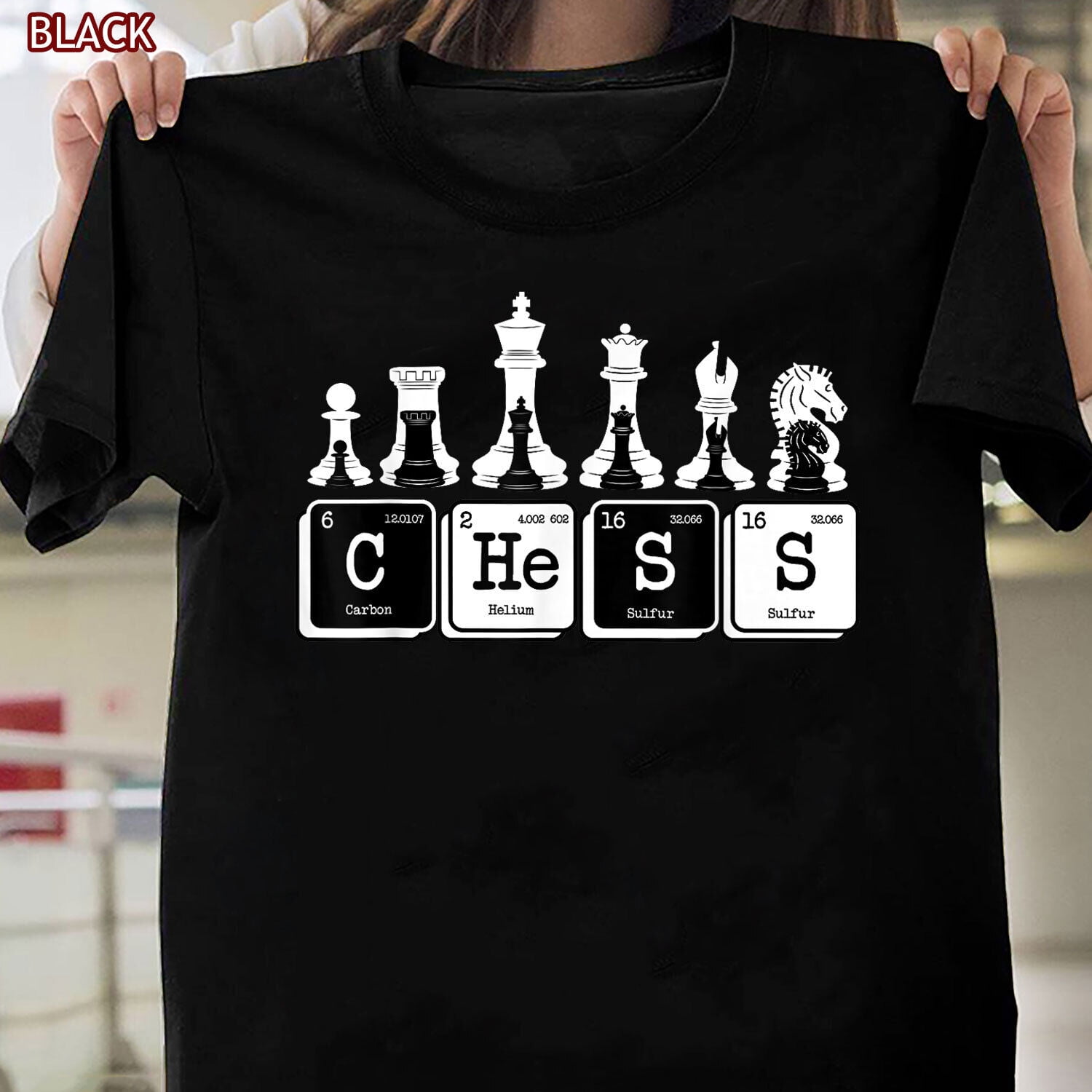Funny Chess Set Pieces Periodic Table Board Game Player Gift Shirt ...