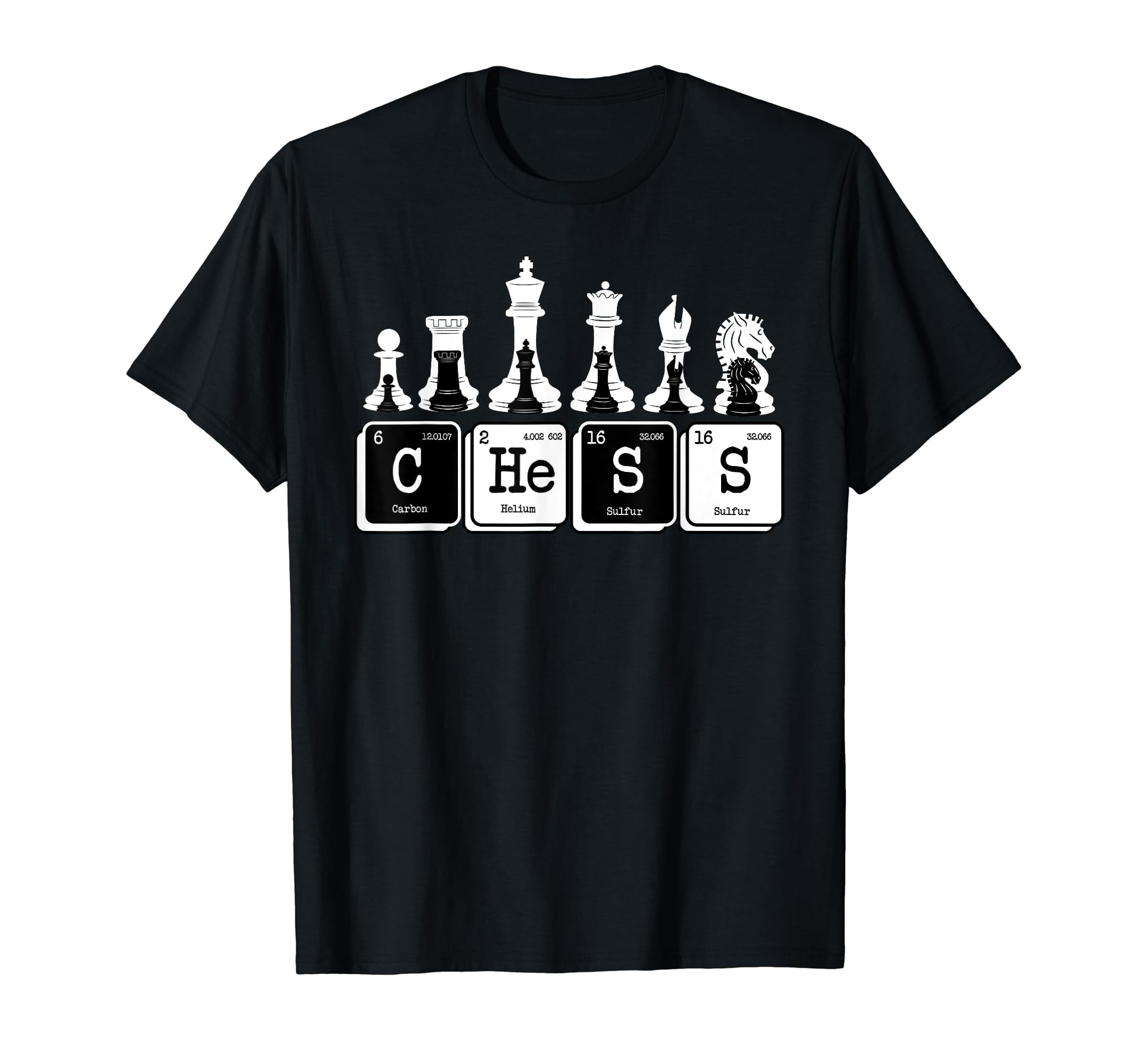 Funny Chess Set Pieces Periodic Table Board Game Player Gift T-Shirt ...