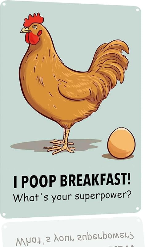 Funny Chicken Bathroom Metal Sign Sare You Pooping Sign Vintage Sign ...