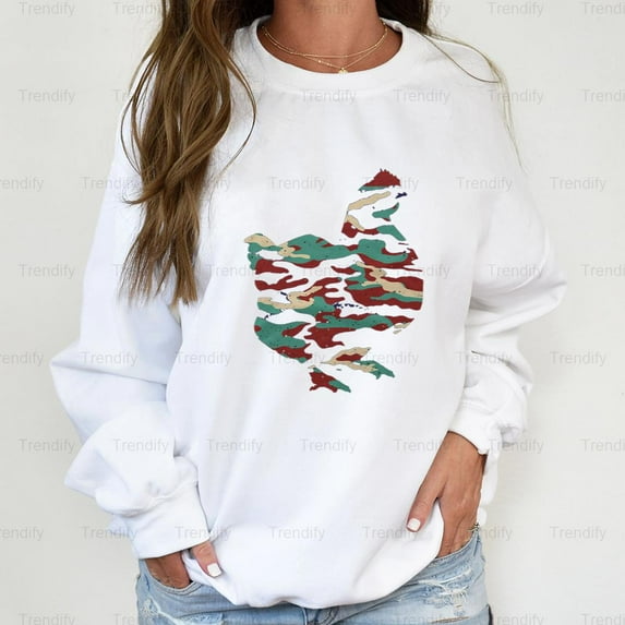 Funny Chicken Camo Camouflage Farm Animal Graphic Unisex Sweatshirt ...