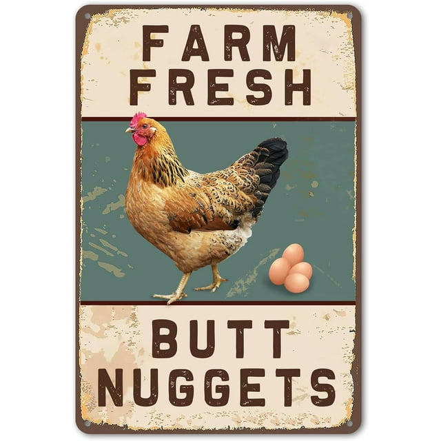 Funny Chicken Coop Sign Chicken Sign - Farm Fresh Butt Nuggets Sign ...