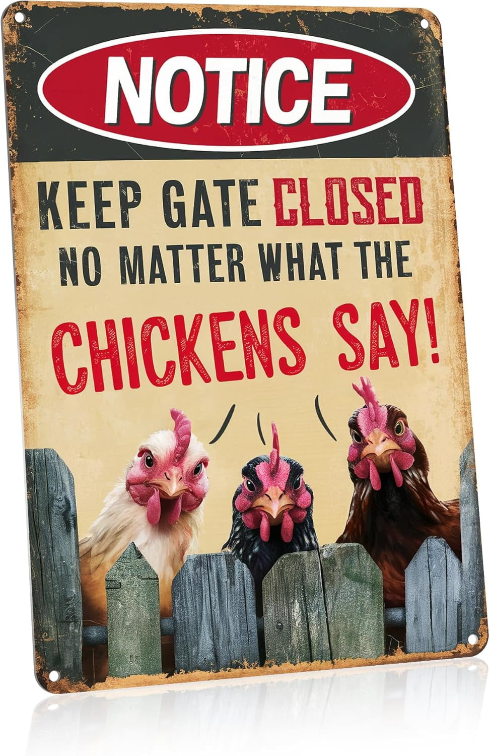 Funny Chicken Coop Warning Sign, Beware of Chickens, Outdoor Chicken ...