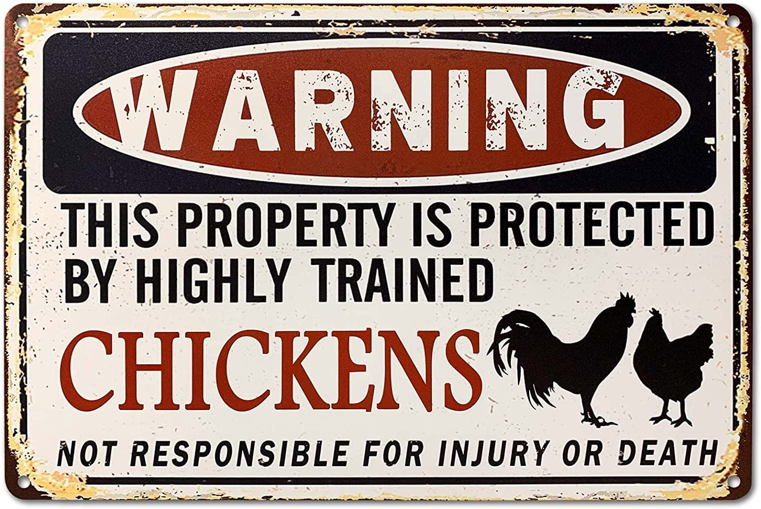 Funny Chicken Coop Warning Sign Outdoor Chicken House Decor Gifts For ...