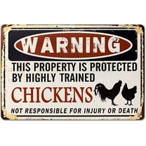 Bigtime Signs Beware of Chickens PVC Warning Sign 9""x12 - Walmart.com