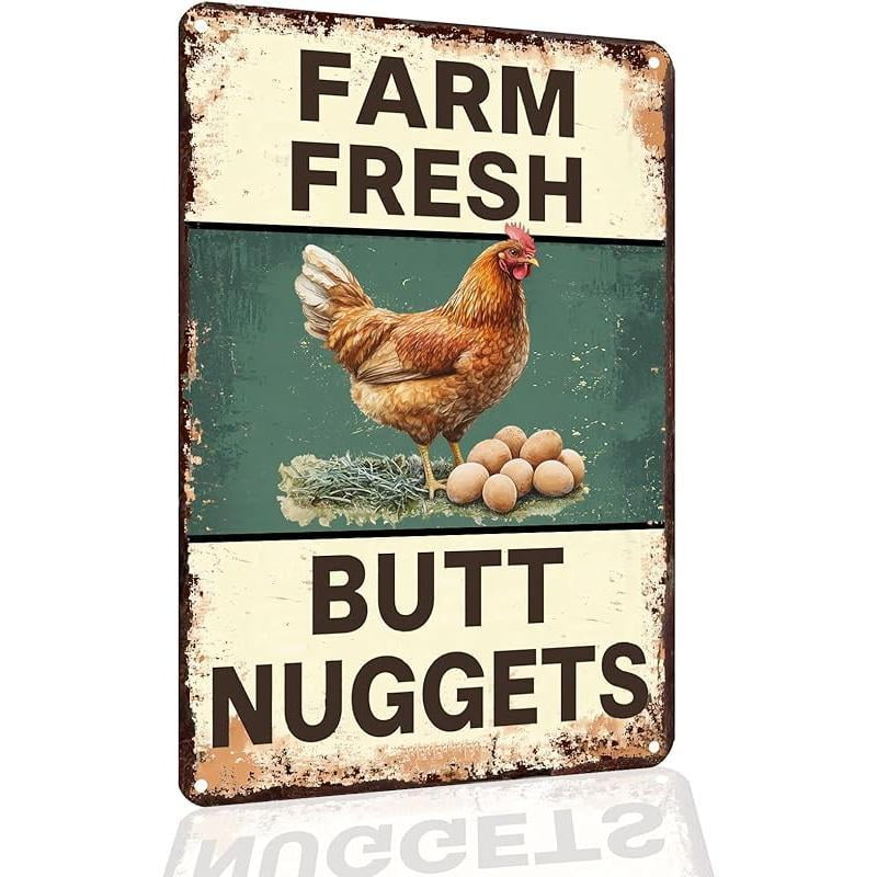 Funny Chicken Decor Sign Welcome to Our Coop Metal Chicken Coop Tin ...