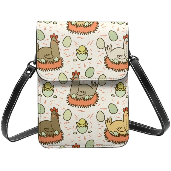 Funny Chicken Egg Cute Farm Cell Phone Purse Small Crossbody Bag with ...