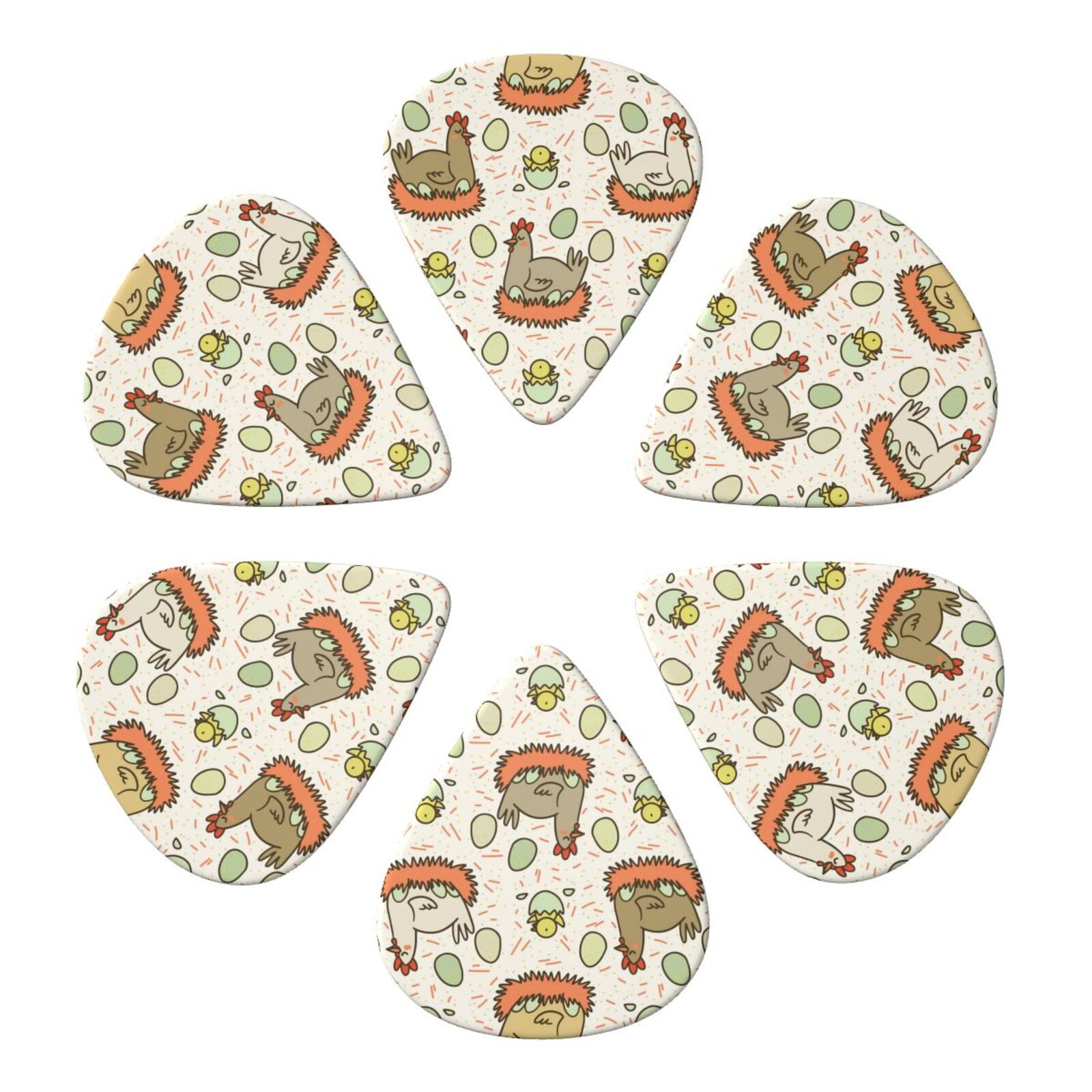 Funny Chicken Egg Cute Farm Guitar Pick 6 Pack for Bass Acoustic ...