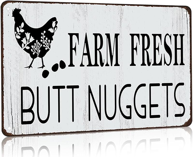 Funny Chicken Gifts Chicken Coop Rules Tin Sign for Home Farm Chicken ...