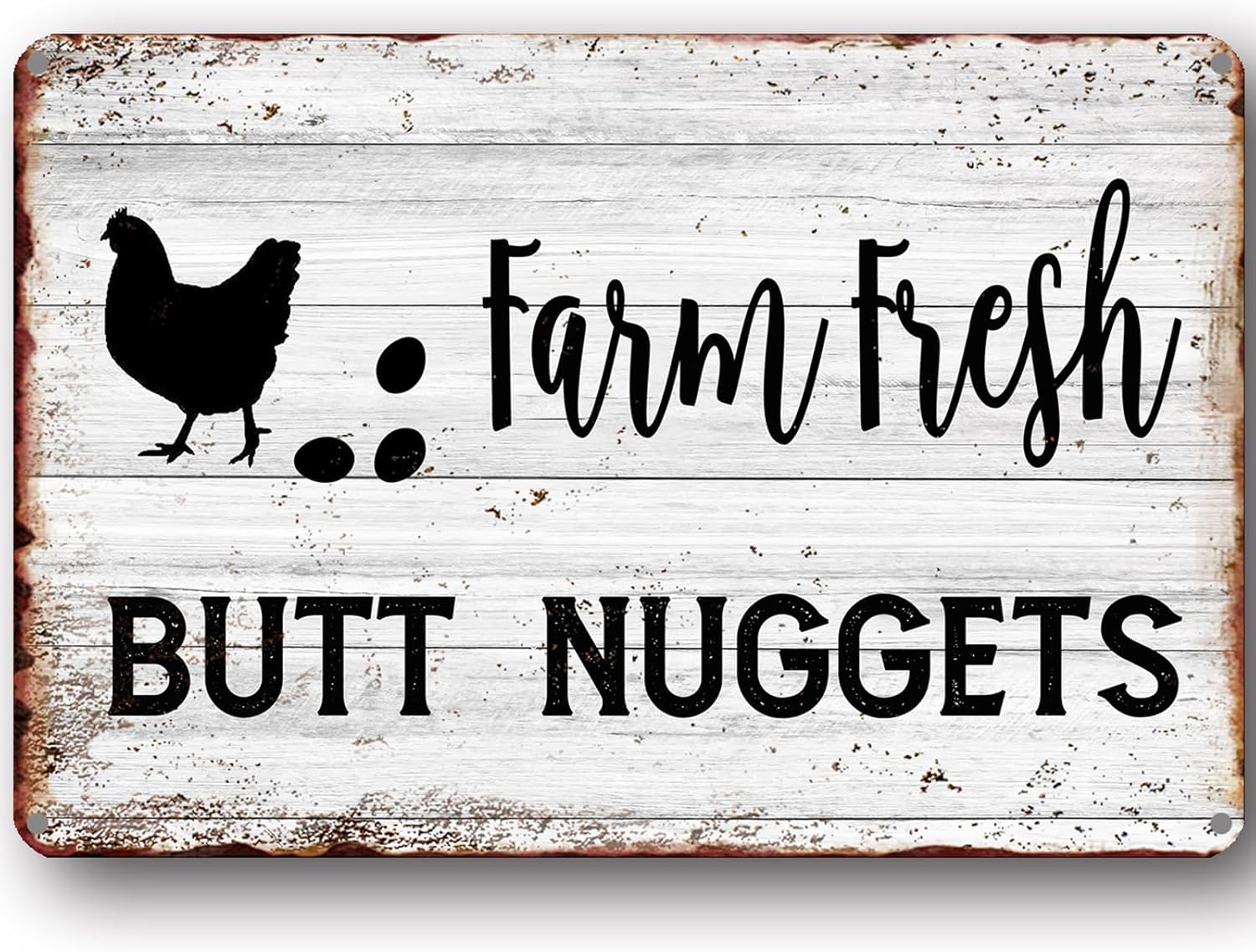 Funny Chicken Gifts Chicken Farm Fresh Butt Nuggets Tin Sign for Home ...