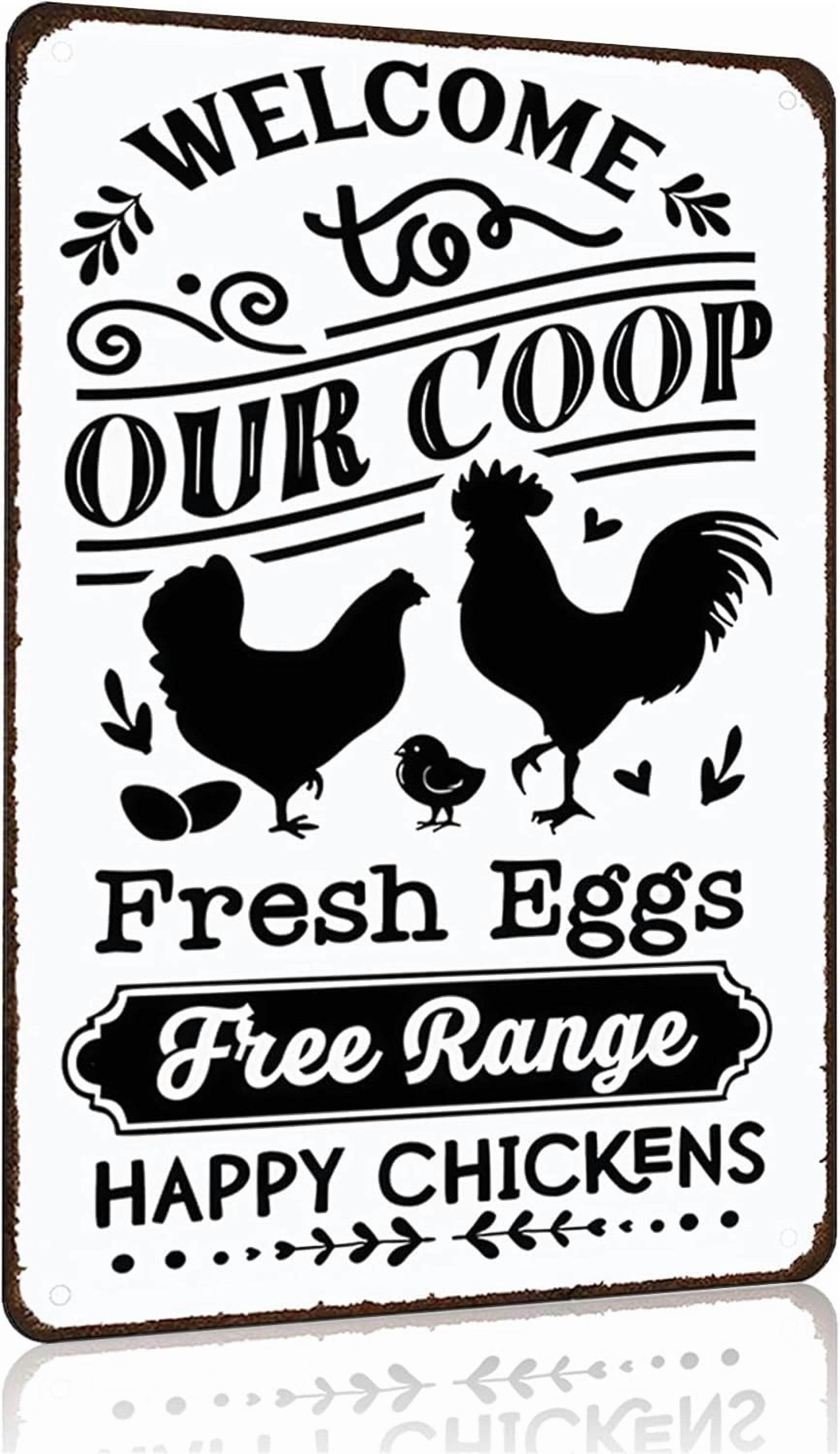 Funny Chicken Gifts Welcome To Our Coop Tin Sign for Home Farm Chicken ...