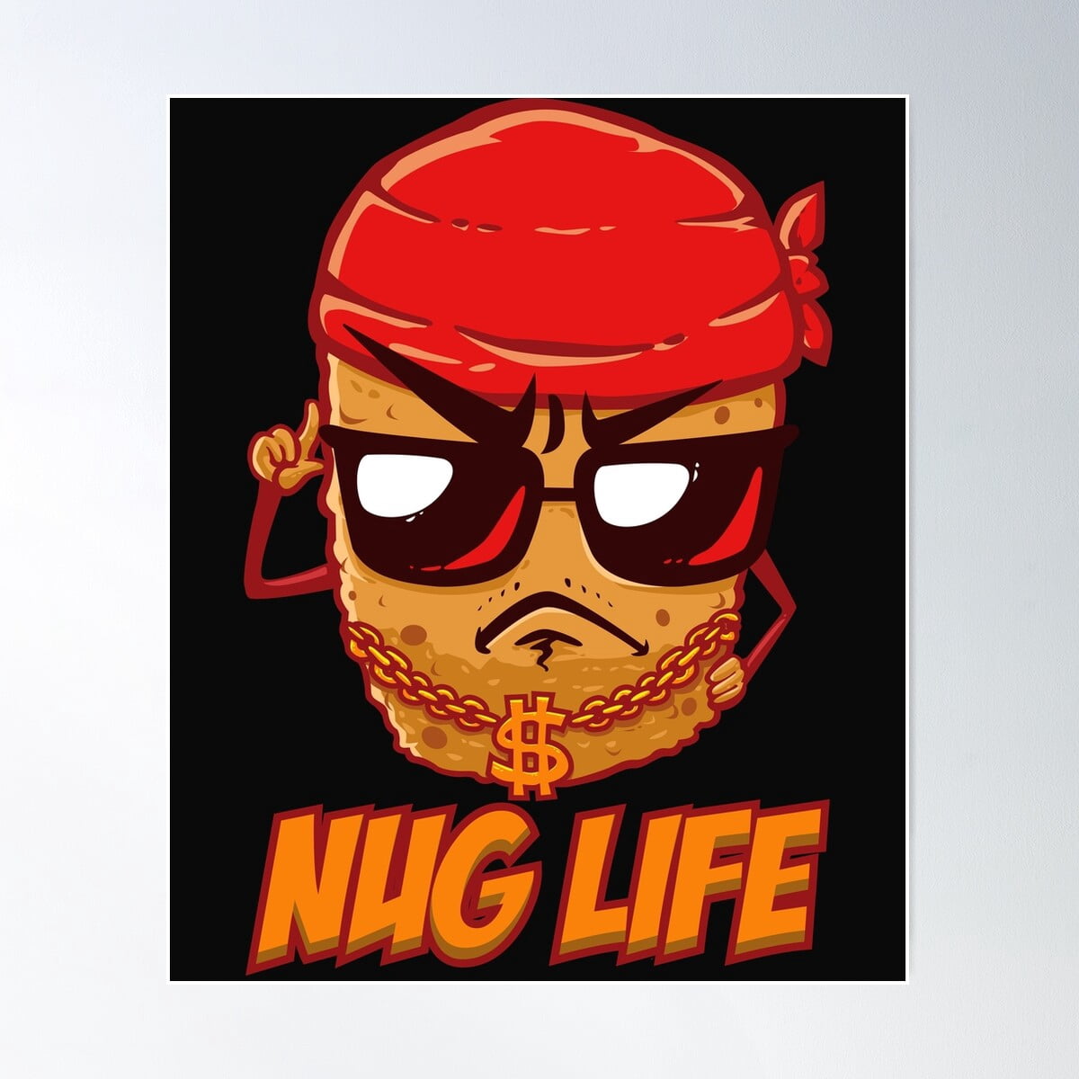 Funny Chicken Nugget Nug Life Junk Food Nuggets Poster Wall Art, Modern ...