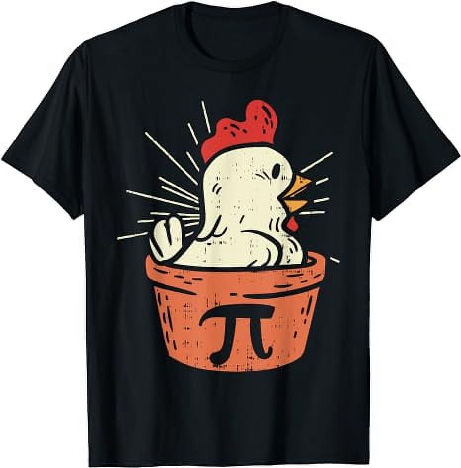 Funny Chicken Pot Pi Shirt Day Pie Math Lover Geek Gift 3.14 T-Shirt ...