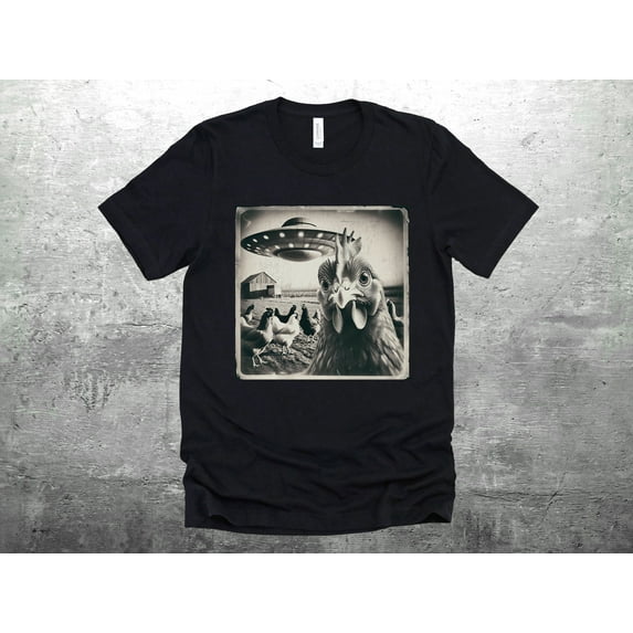 Funny Chicken Shirt, Chicken Selfie Picture, UFO, Weird Animal Shirt ...