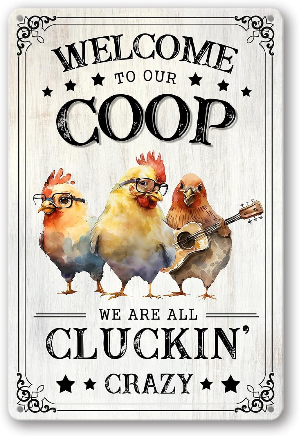 Funny Chicken Signs - Welcome to Our Coop - Metal Yard Decor - 8x12 ...