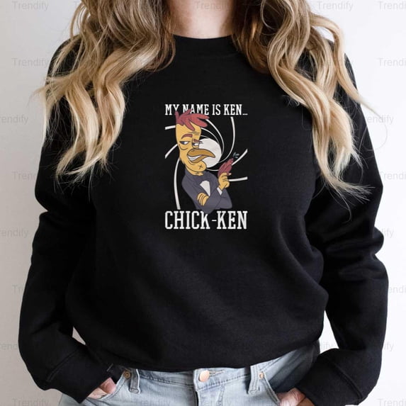 Funny Chicken Spy My Name Is Ken Parody Graphic Unisex Sweatshirt ...