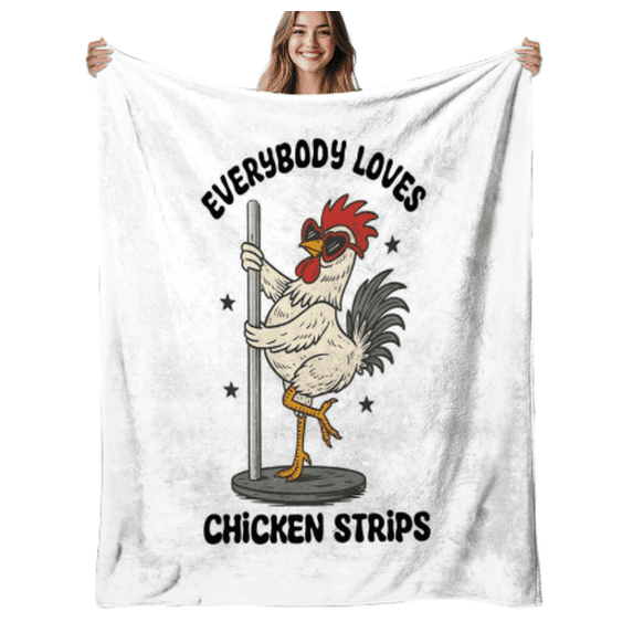 Funny Chicken Strips Flannel Blanket, Soft Warm Cute Print, All-Season ...