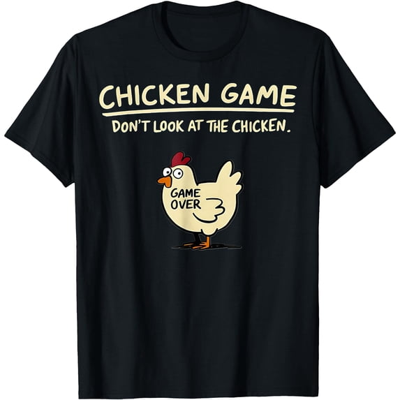 Funny Chicken T-Shirt - Don't Look at The Chicken with Cartoon Design ...