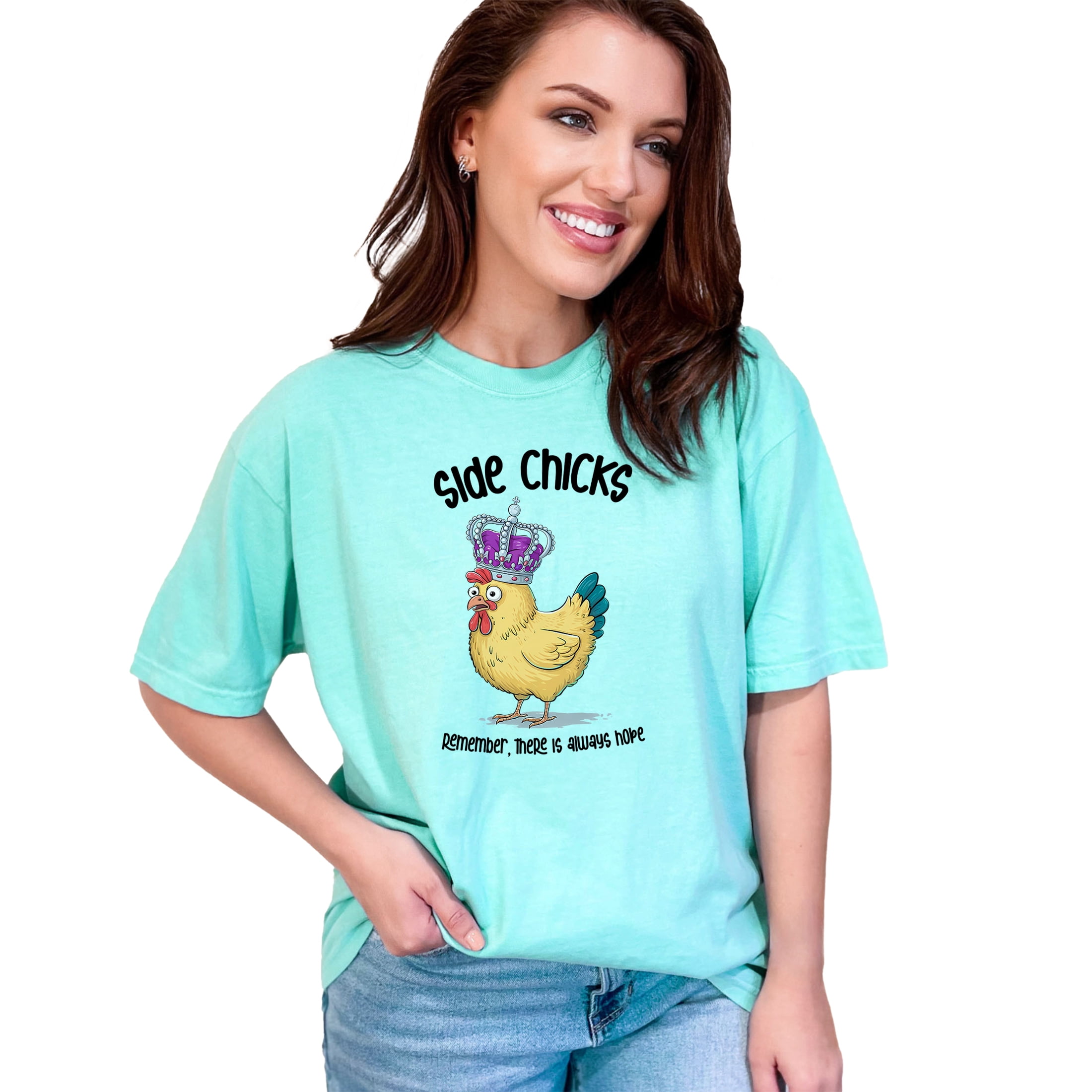 Funny Chicken T-Shirt, Side Chicks Graphic Tee, Humorous Farm Animal ...
