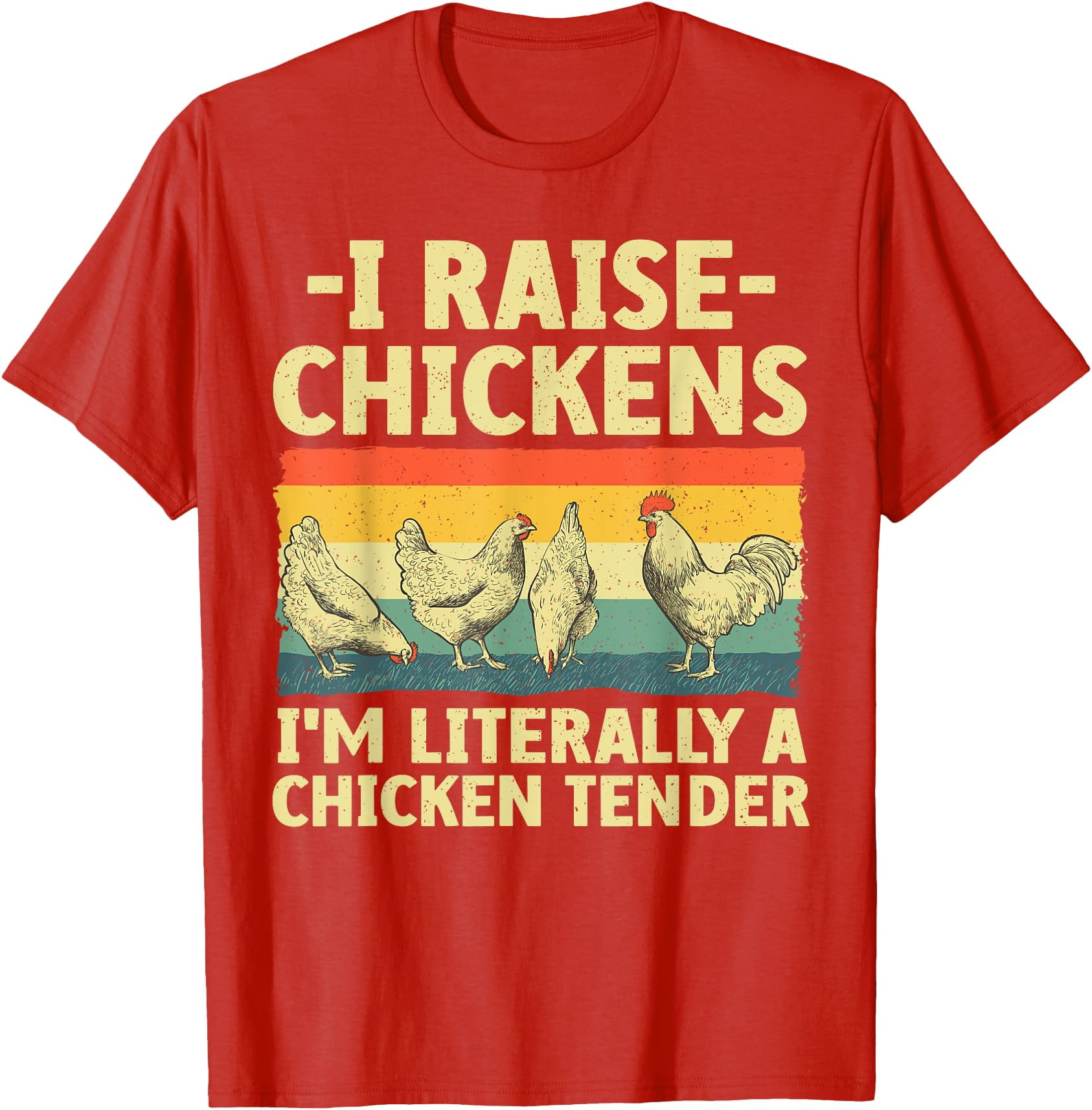 Funny Chicken Tender Art Poultry Farmer Softstyle Unisex T-Shirt,Red ...