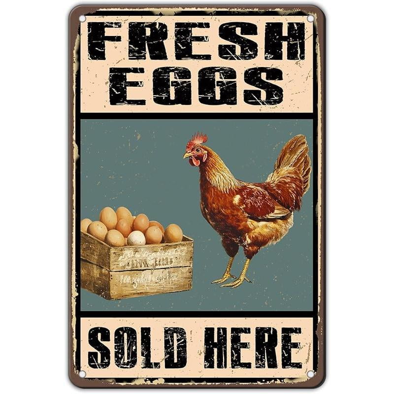 Funny Chicken Tin Sign Don't Ruffle My Feathers I Will Bury You Metal ...