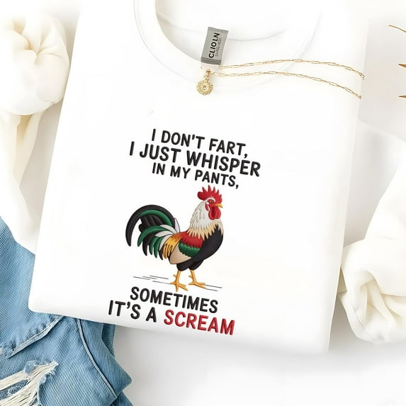 Funny Chicken Whisper Pants Embroidery Design, Hilarious Quote Stitch ...