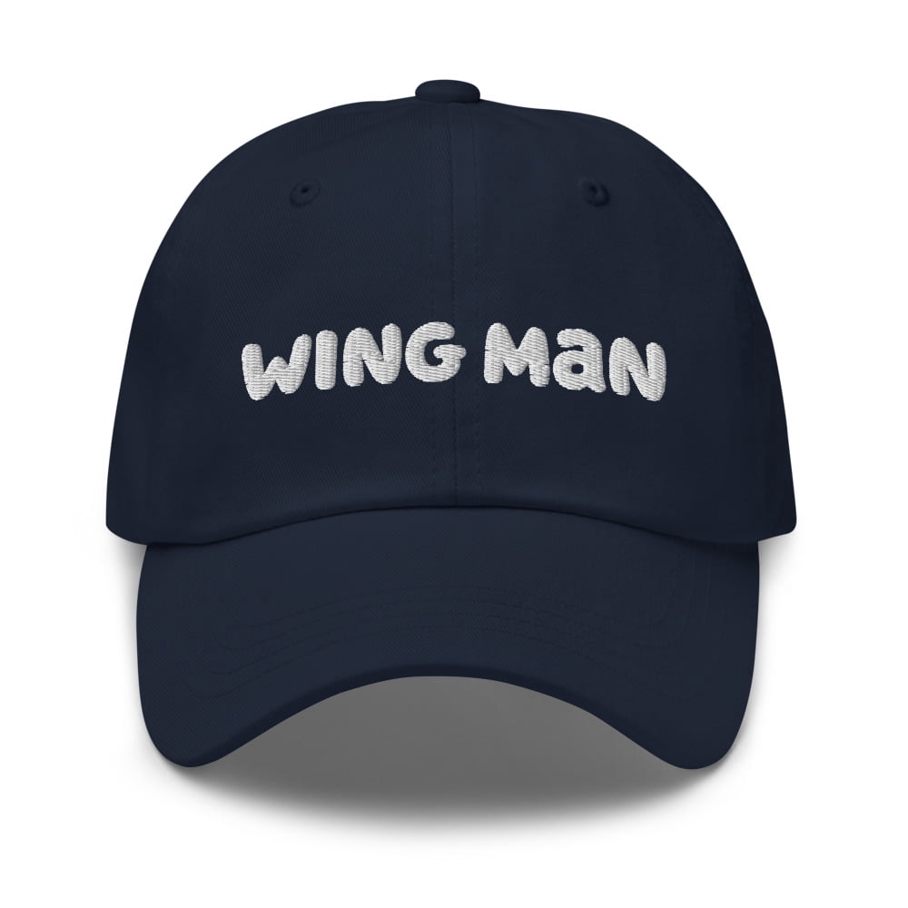 Funny Chicken Wing Classic Dad Hat, Wing Man- Embroidery (Navy ...