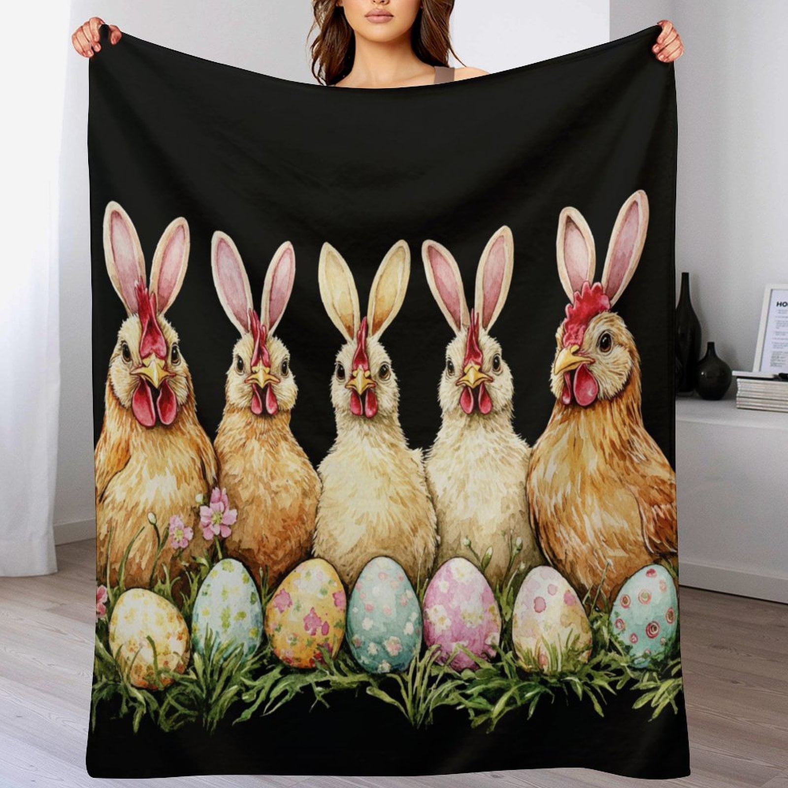 Funny Chickens Easter Farm Animal Throw Blanket for Couch Bed 60"x80 ...