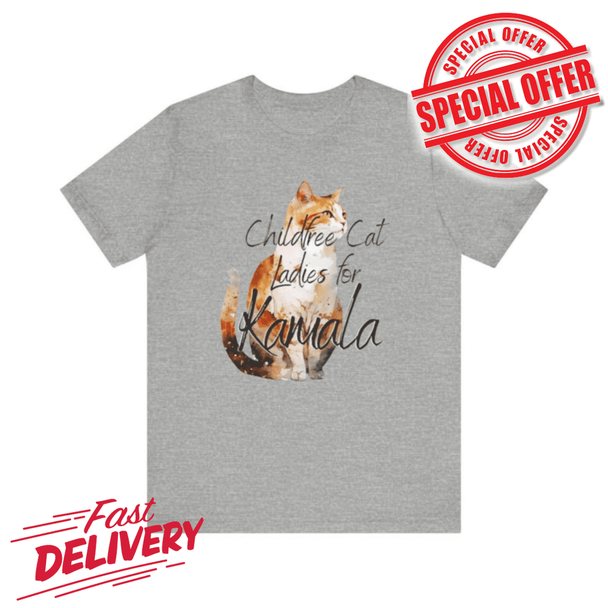 Funny Childfree Cat Ladies for Kamal Harriss 2024 T-shirt US ...