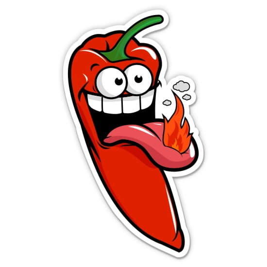 Funny Chili Pepper - 5" Vinyl Sticker - For Car Laptop I-Pad ...
