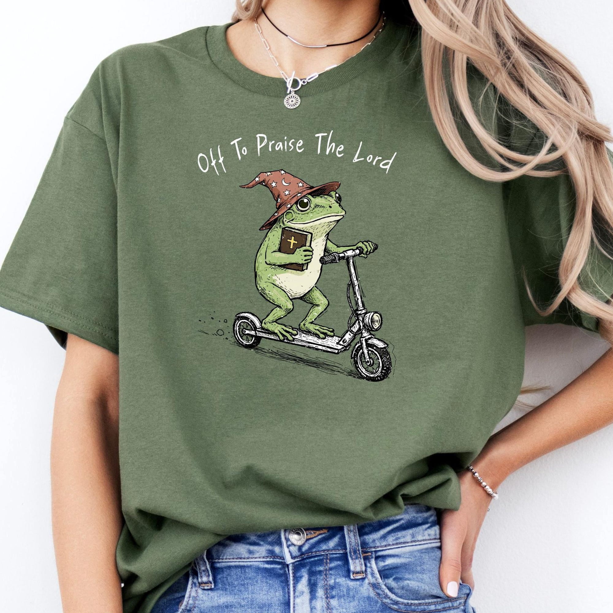 Funny Christian Frog Shirt Off the Praise the Lord TShirt Christian ...
