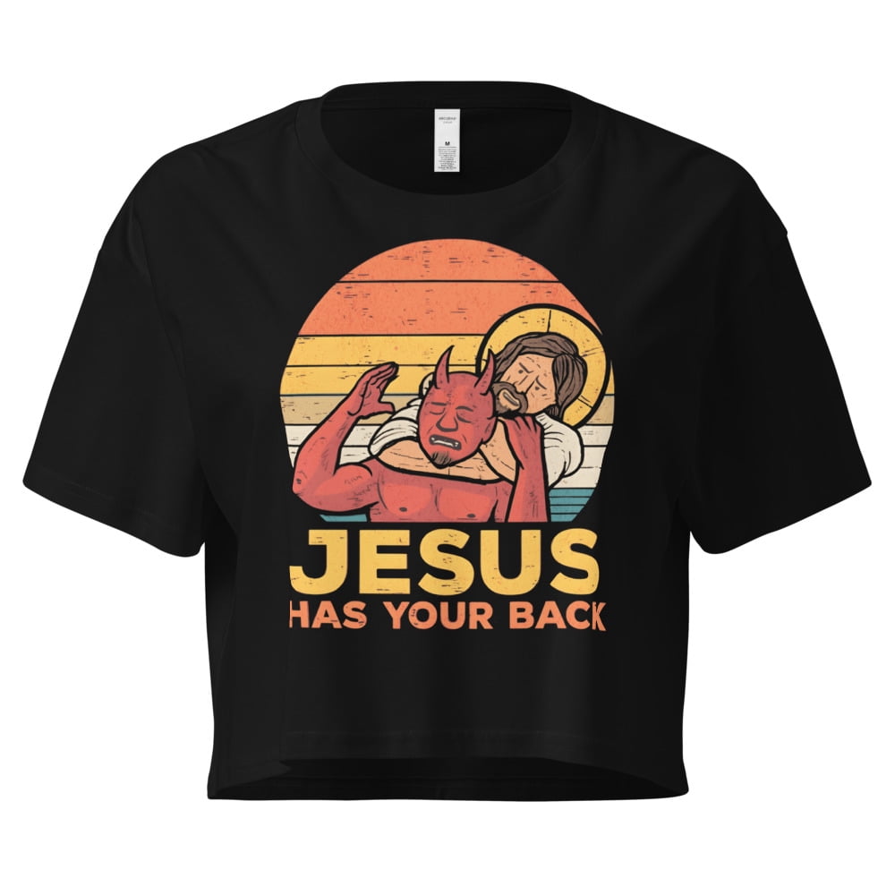 Funny Christian Jiu Jitsu Retro Vintage Women’s Crop Top, Jesus Has ...