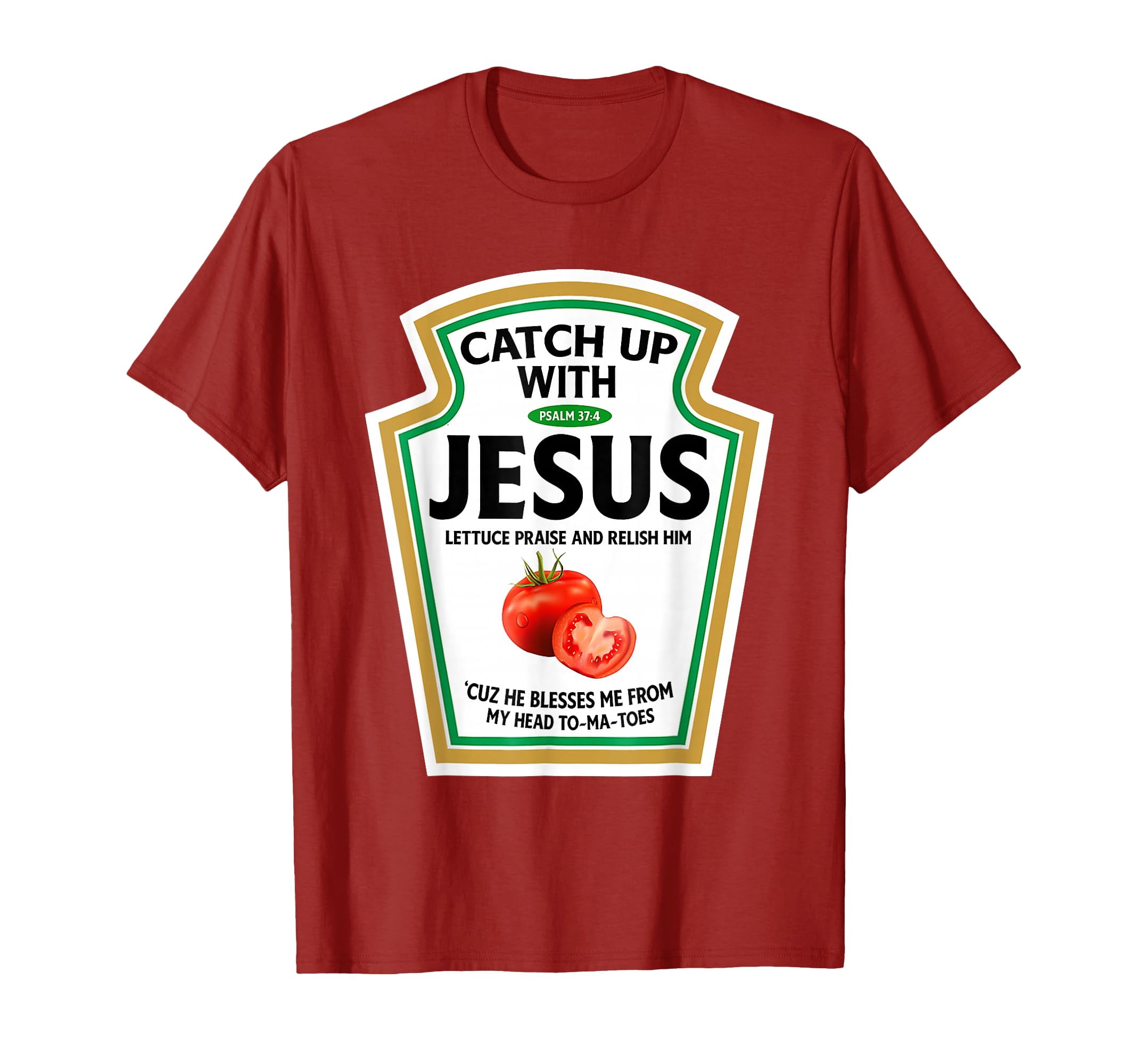 Funny Christian Ketchup Design T-Shirt for Faith-Based Humor and ...