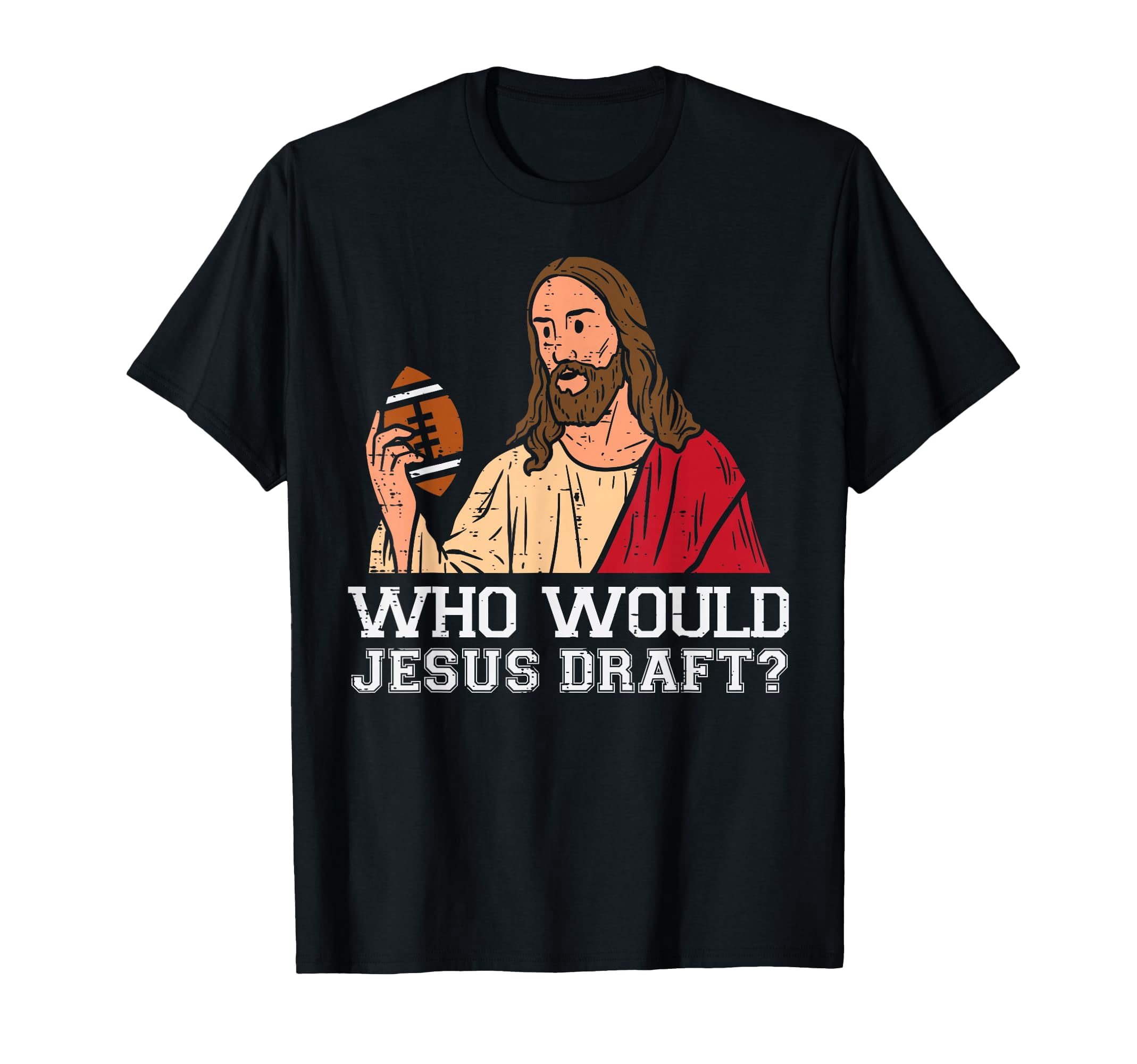 Funny Christian T-Shirt Featuring Cartoon Leader with Football ...