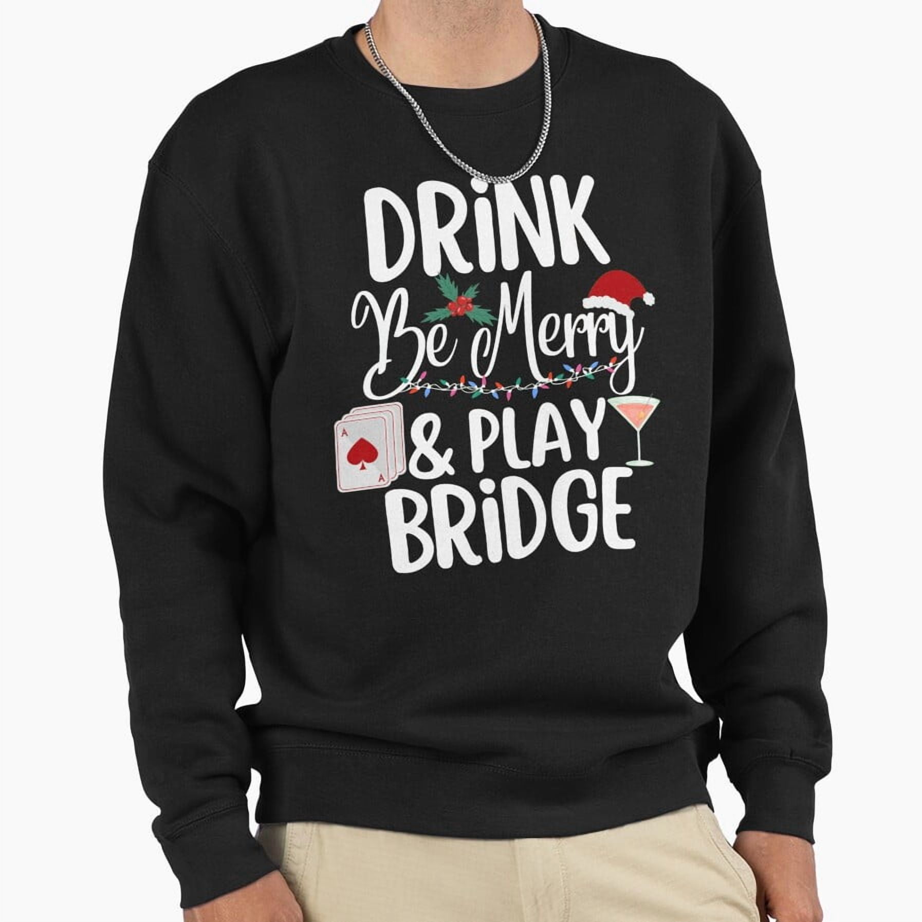 Funny Christmas Bridge Card Game Player Graphic Unisex Sweatshirt Retro ...