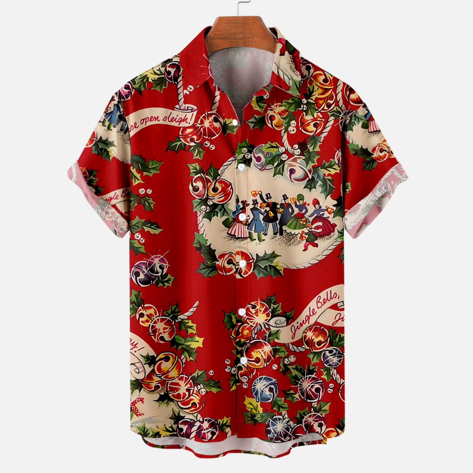 Funny Christmas Button Up Shirts for Men,Mens Christmas Shirt Hawaiian ...