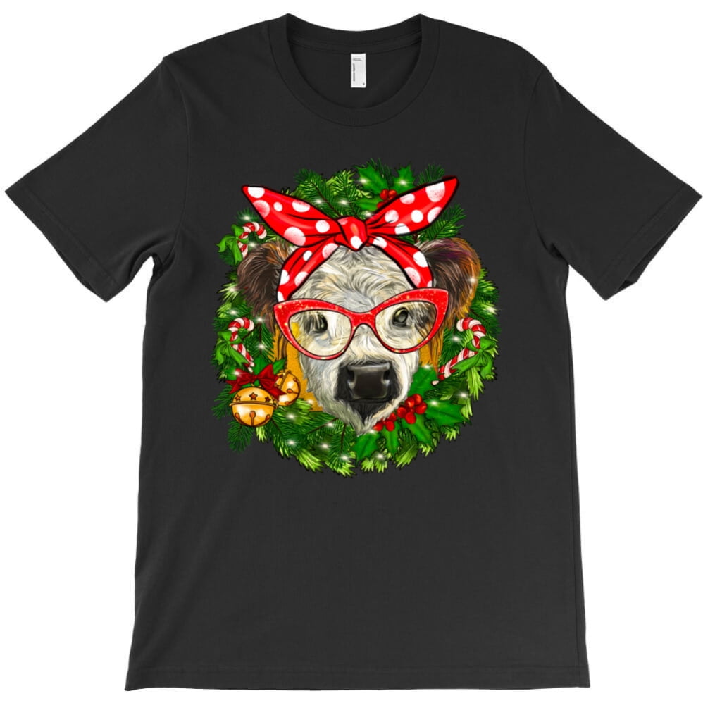 Funny Christmas Calf Holiday Farm Animal Graphic T-Shirt G2562, Up to ...