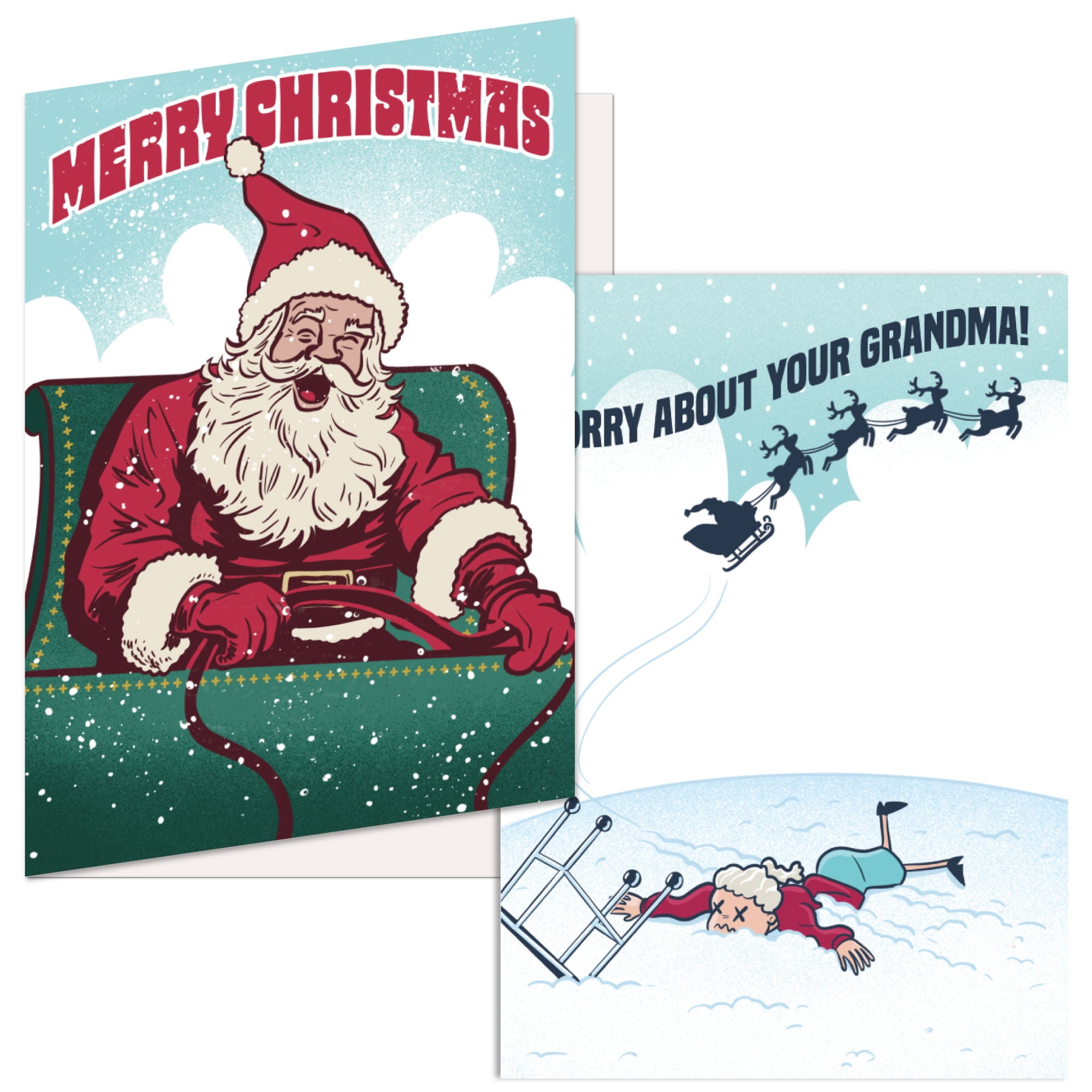 Funny Christmas Card Sorry About Your Grandma Santa Drive By Card for ...