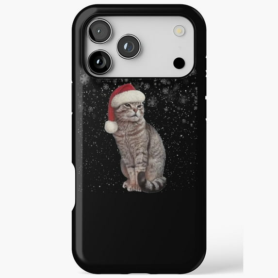 Funny Christmas Cat Hat Case for iPhone 11 12 13 14 15 16 17 Pro Max ...